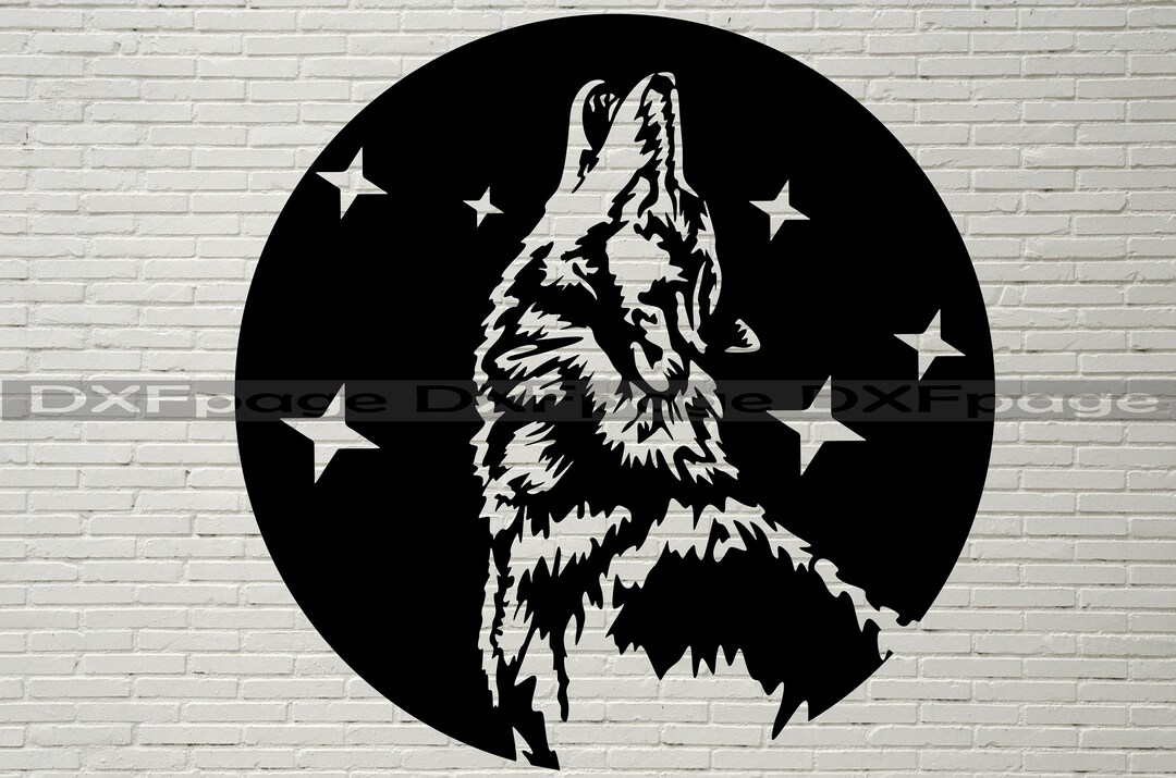 Wolf Night Scene DXF, Animals Cut File for Laser, Dxf for Plasma ...