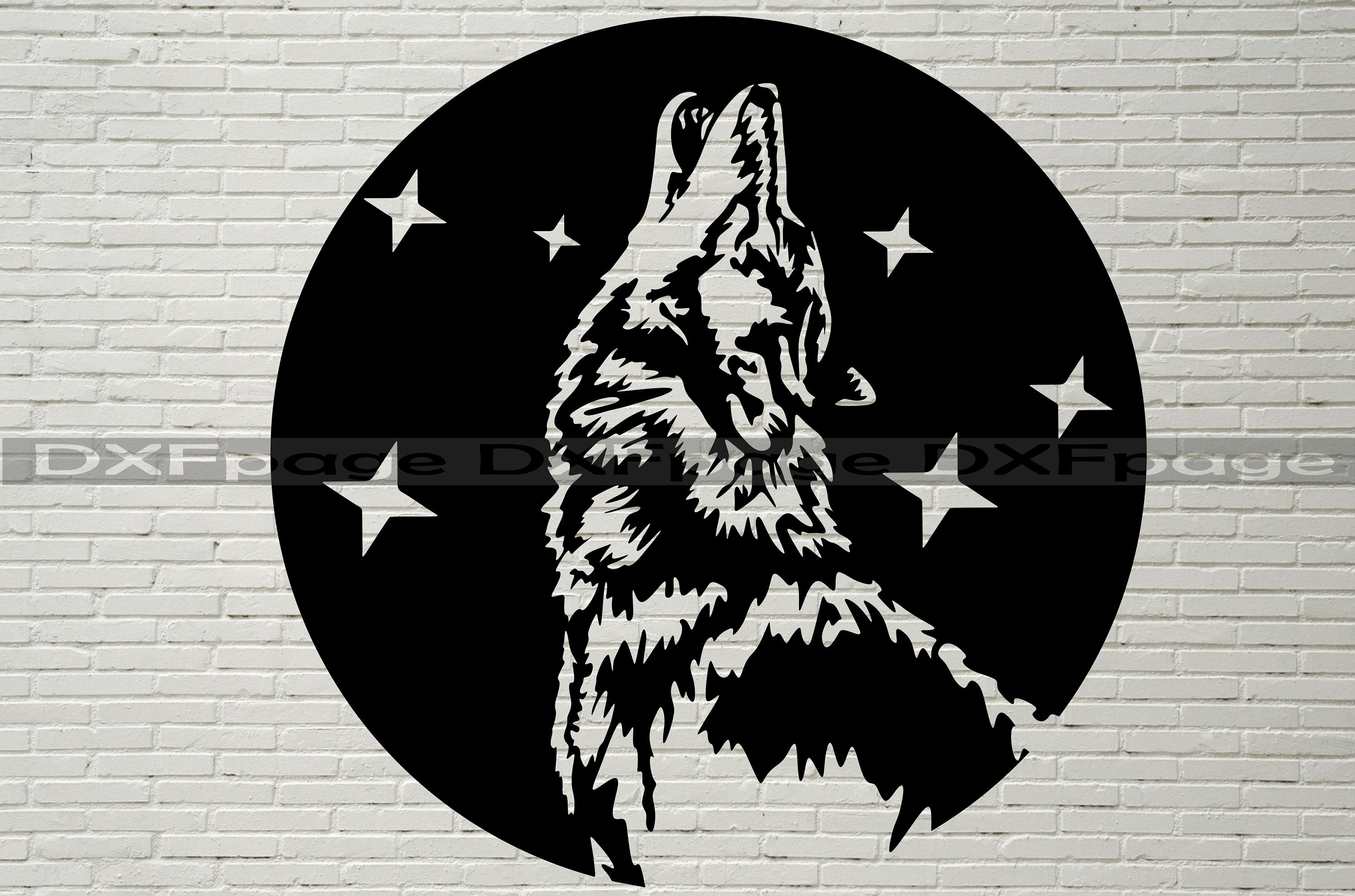 Wolf night scene DXF Animals cut file for laser dxf for - Etsy España