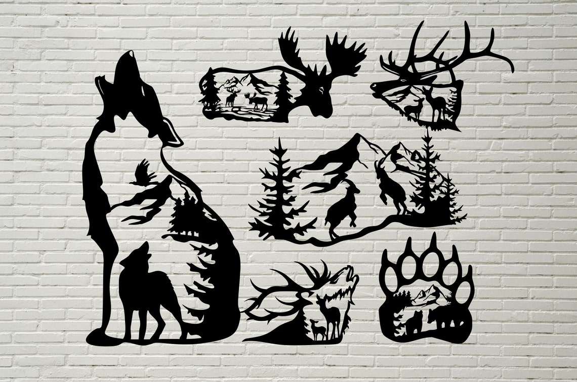 Animales DXF Panels lobo svg alk dxf ciervo svg archivos - Etsy España