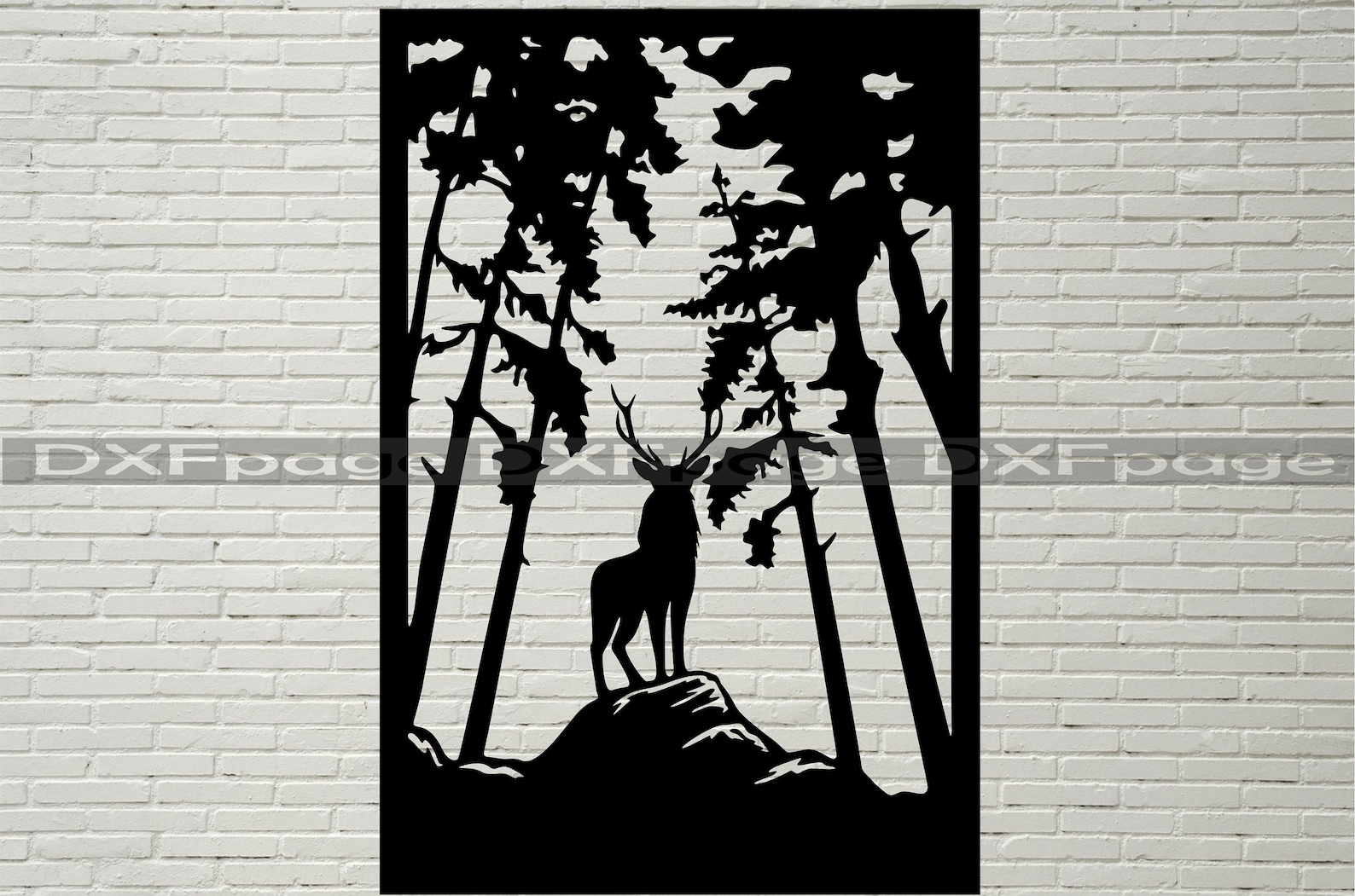 Deer Scene Dxf Cut File Svg For Cricut Dxf Files For Plasma Etsy Norway