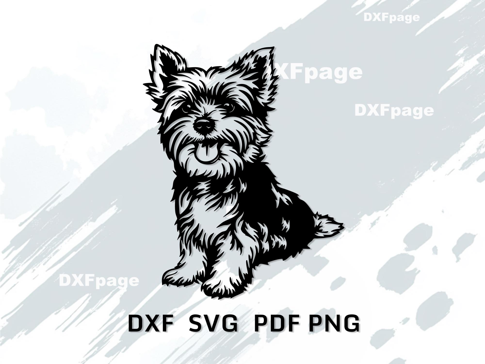 Yorkshire Terrier SVG Cut File, Yorkie Dog Portrait for Cricut, Laser ...