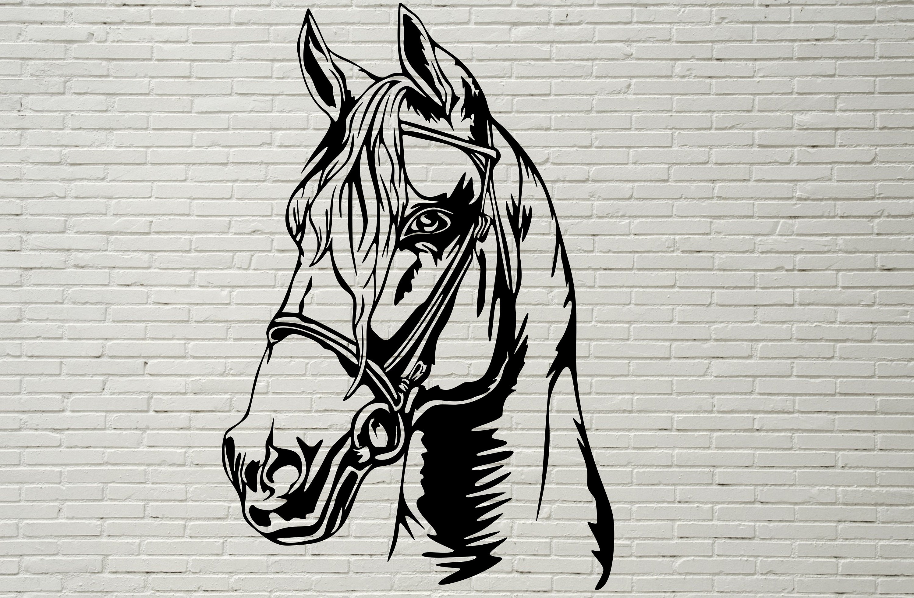 Fichier coupé SVG cheval, Portrait d'étalon pour Cricut, découpé au ...