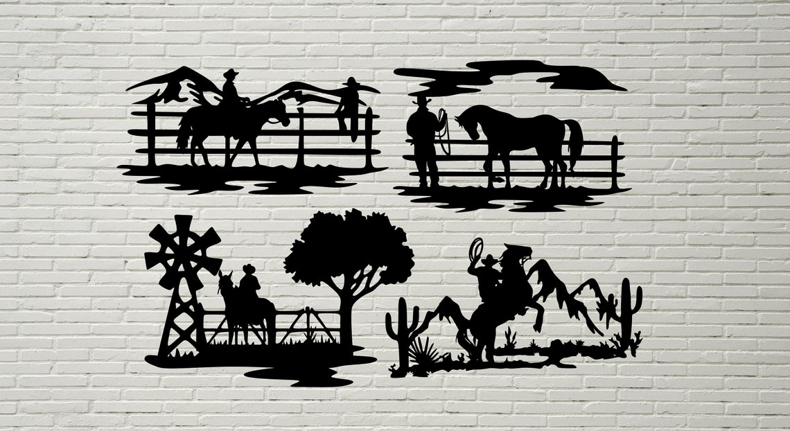 Cowboy SVG DXF Bundle, Western Cut File for Laser, Dxf for Plasma, Cnc ...