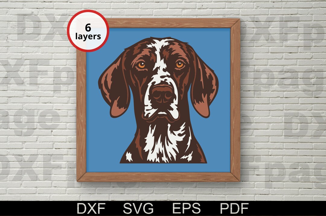 German Shorthaired Pointer 3D Layer SVG, 3D Dog Shadow Box Files for ...