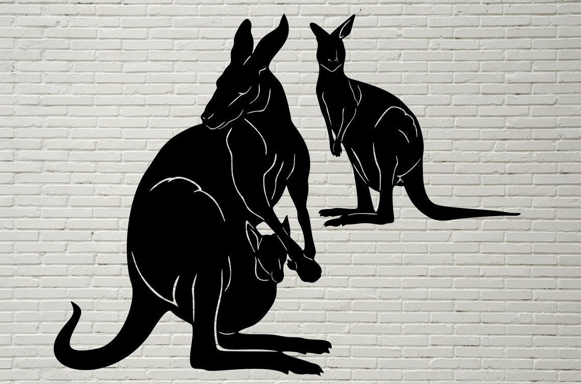 Kangaroo Silhouette Svg, Animal Svg, Australia Wild Life Clipart, Cnc ...