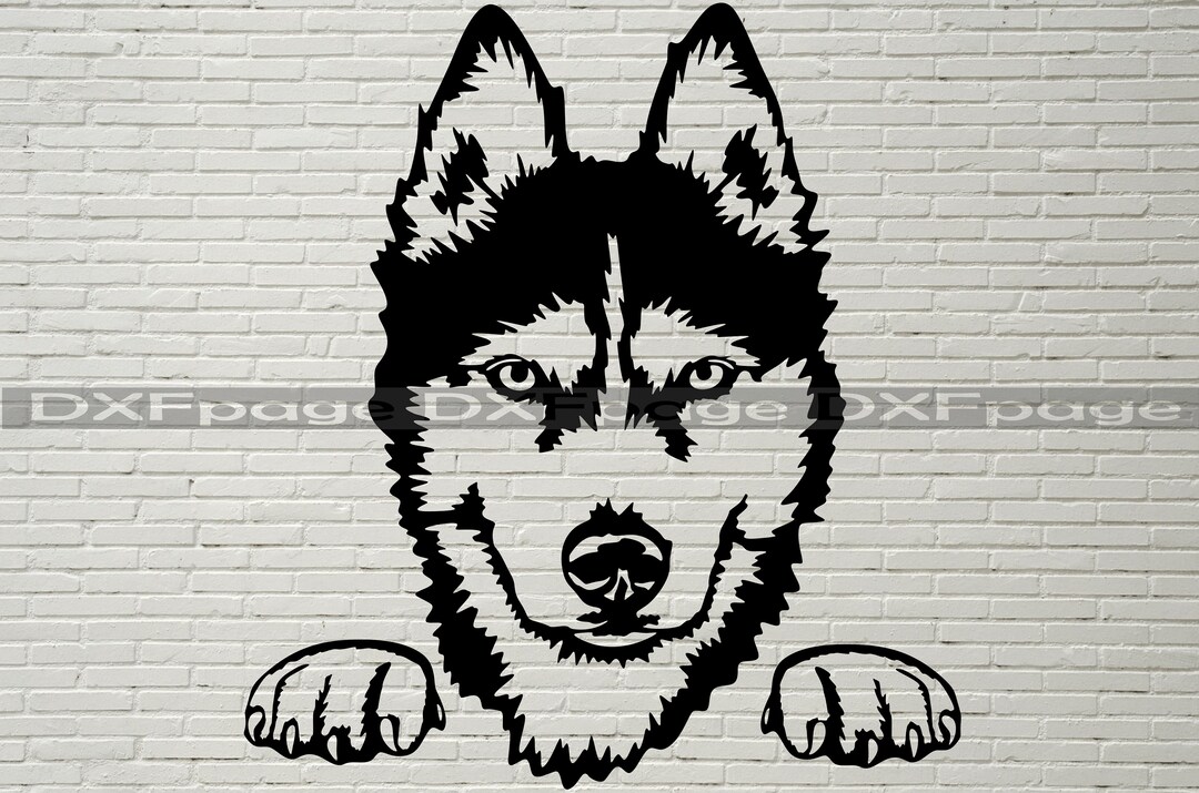 Husky Peeking SVG, Silhouettes Dxf, Siberian Husky SVG for Cricut, Dog ...