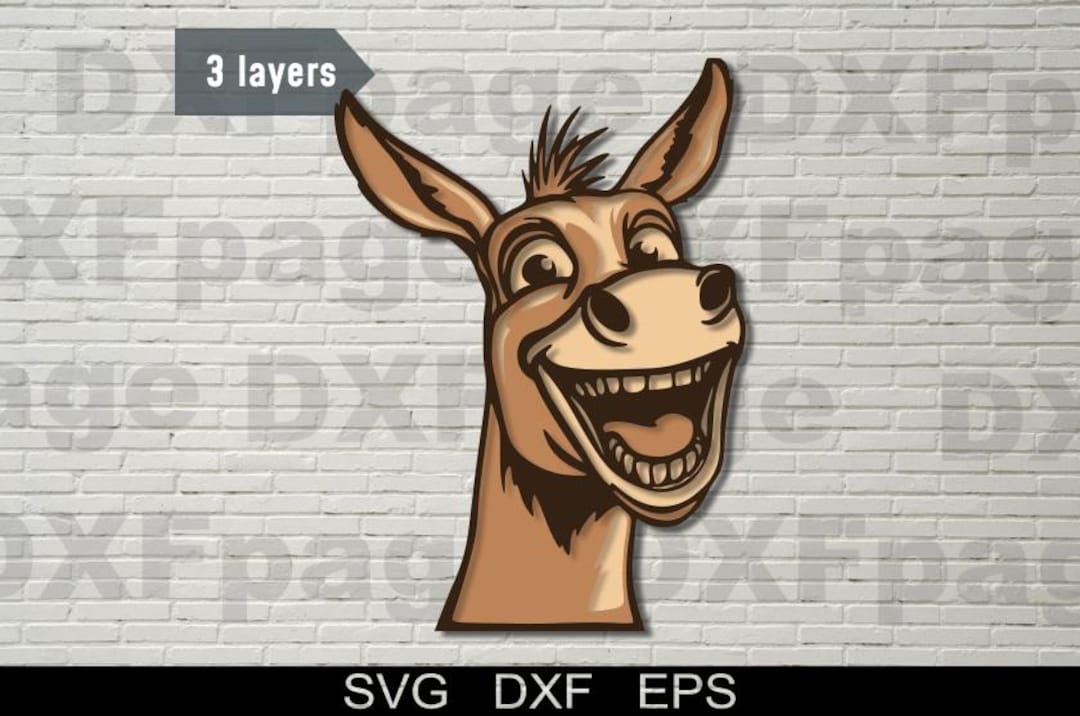 Peeking Donkey Multilayer SVG, DXF Laser Cut, 3D Dog, Layered Plywood ...