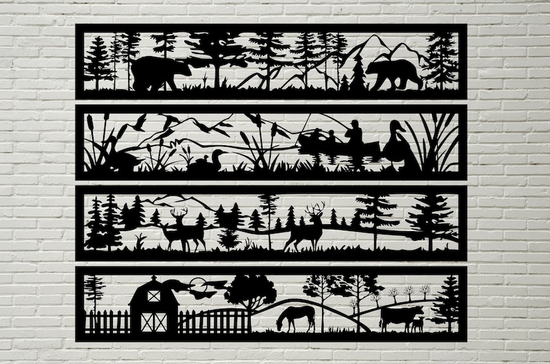 4 DXF Art Panels SVG Silhouette Dxf Files for Plasma Laser - Etsy