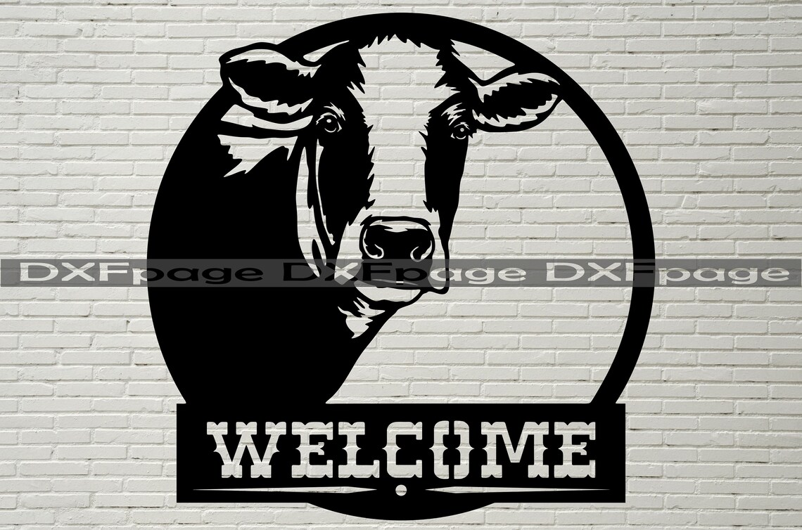 Cow Welcome Sign DXF CNC Dxf File for Laser SVG File for - Etsy
