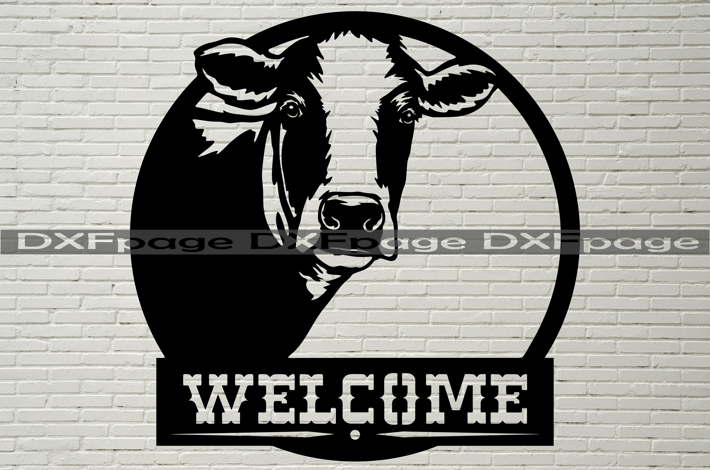 Cow Welcome Sign DXF CNC Dxf File for Laser SVG File for - Etsy