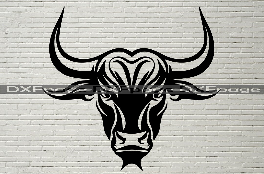 Bull Head SVG, Dxf File for Laser, SVG File for Cricut, Farm Animal ...