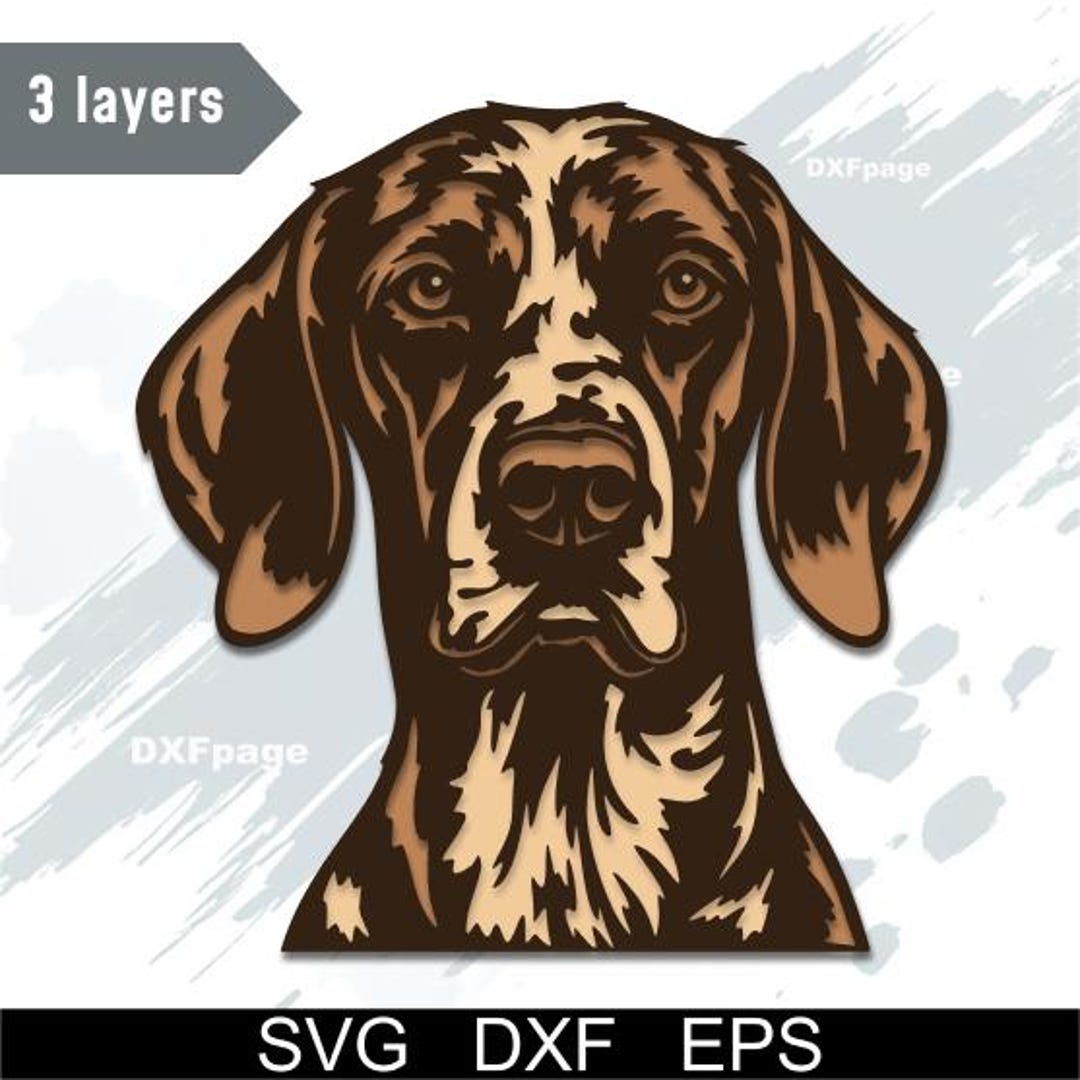 German Shorthaired Pointer Multilayer SVG, DXF Laser Cut, 3D Dog ...