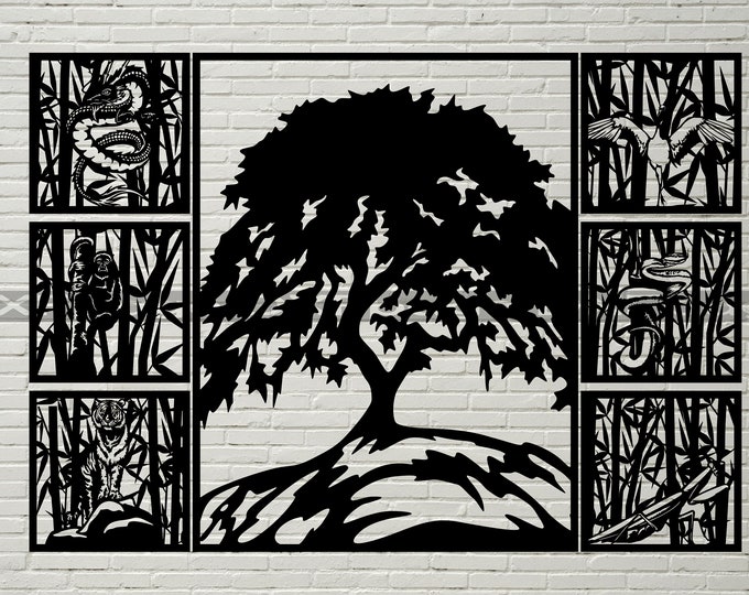 7 Wildlife Panels, DXF Stencil, Svg Cut File, Dxf Files for Plasma ...