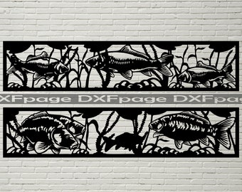 Carp Fishing Svg, Fish Scene DXF Files for Plasma, Laser Cutting, Cnc ...