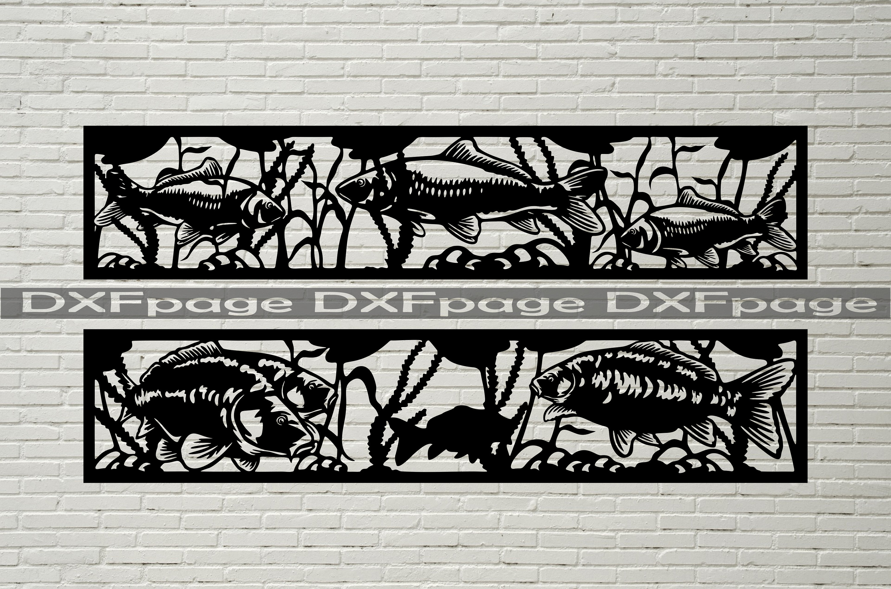 Carp Fishing Svg, Fish Scene DXF Files for Plasma, Laser Cutting, Cnc ...