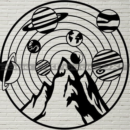 Solar System Cut File SVG Silhouette Dxf Files for Plasma - Etsy