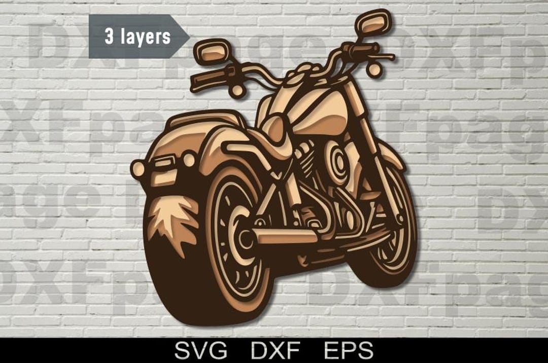 Motorbike Multilayer SVG, DXF Laser Cut, Layered Plywood, Bike Paper ...