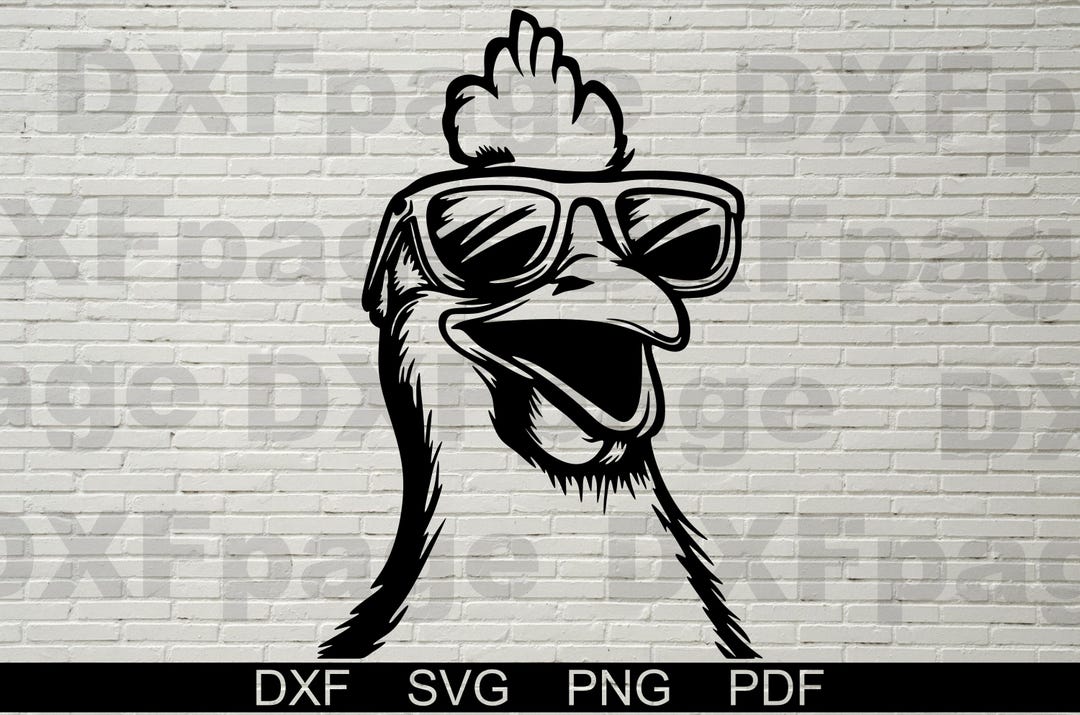 Chicken With Glasses SVG, Rooster Dxf, Peeking SVG for Cricut, Farm ...