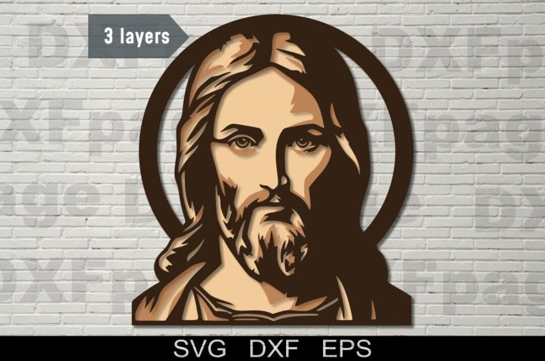 Jesus Christ Multilayer SVG, DXF Laser Cut, Layered Plywood, Paper ...