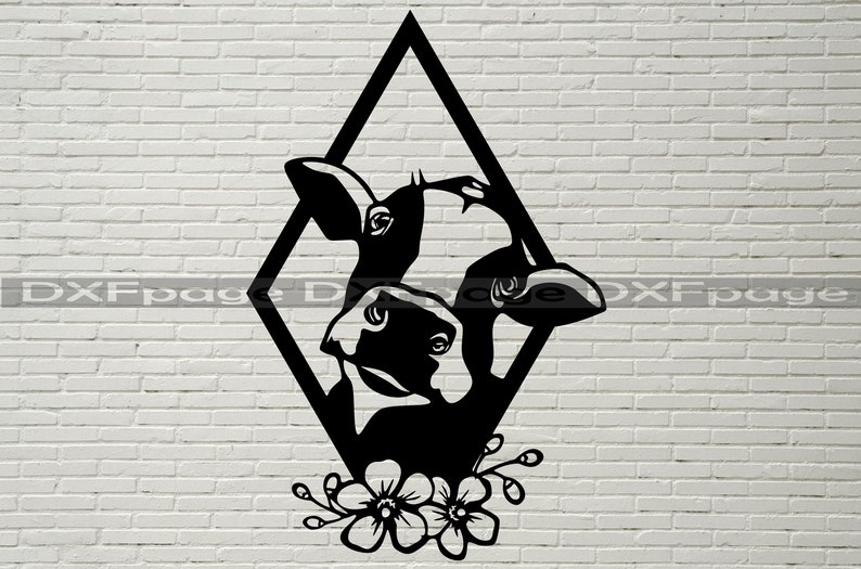 COW DXF, koe kop svg, boerderij dier svg, Silhouetten dxf bestand ...