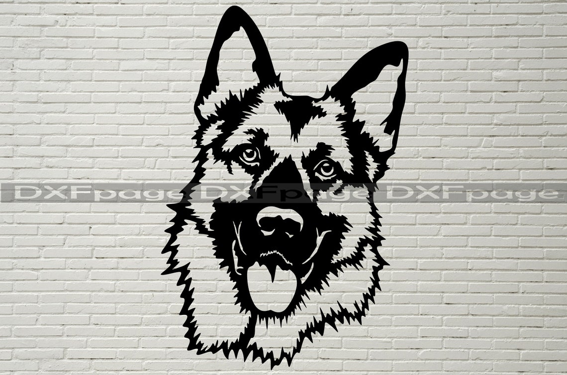 German Shepherd SVG, Portrait Dog Dxf, Dog Peeking SVG for Cricut ...