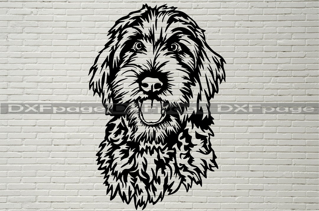 Wirehaired Pointing Griffon SVG, Silhouettes Dxf, Dog Peeking SVG for ...