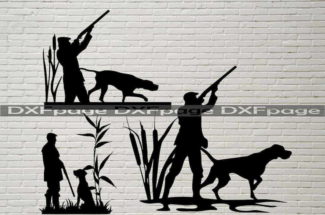 Hunter Dxf , Hunting Dog Svg, Dxf Files for Plasma, Laser Cutting, Duck ...