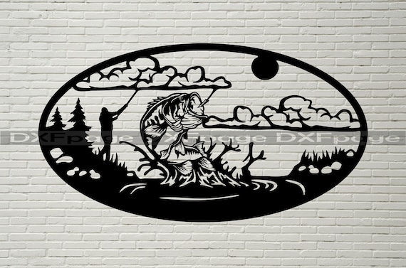 Bass Fishing Svg Wildlife Scene DXF Files for Plasma Laser - Etsy UK