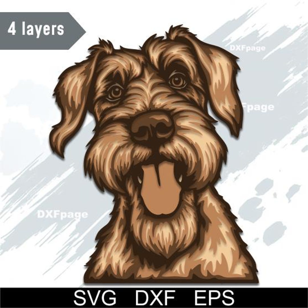 Giant Schnauzer Multilayer SVG, DXF Laser Cut, 3D Dog, Layered Dog ...