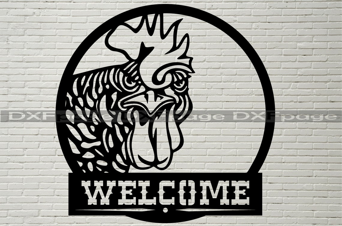 Welcome Sign DXF CNC Chicken Svg Dxf File for Laser SVG - Etsy