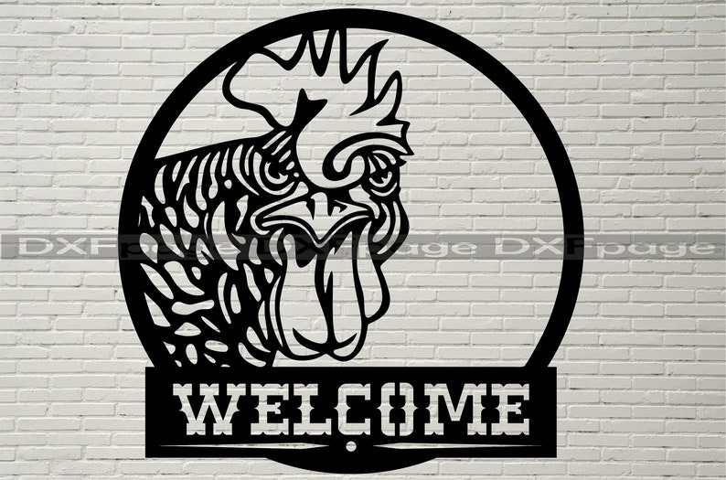 Welcome Sign DXF CNC, Chicken Svg, Dxf File for Laser, SVG File for ...