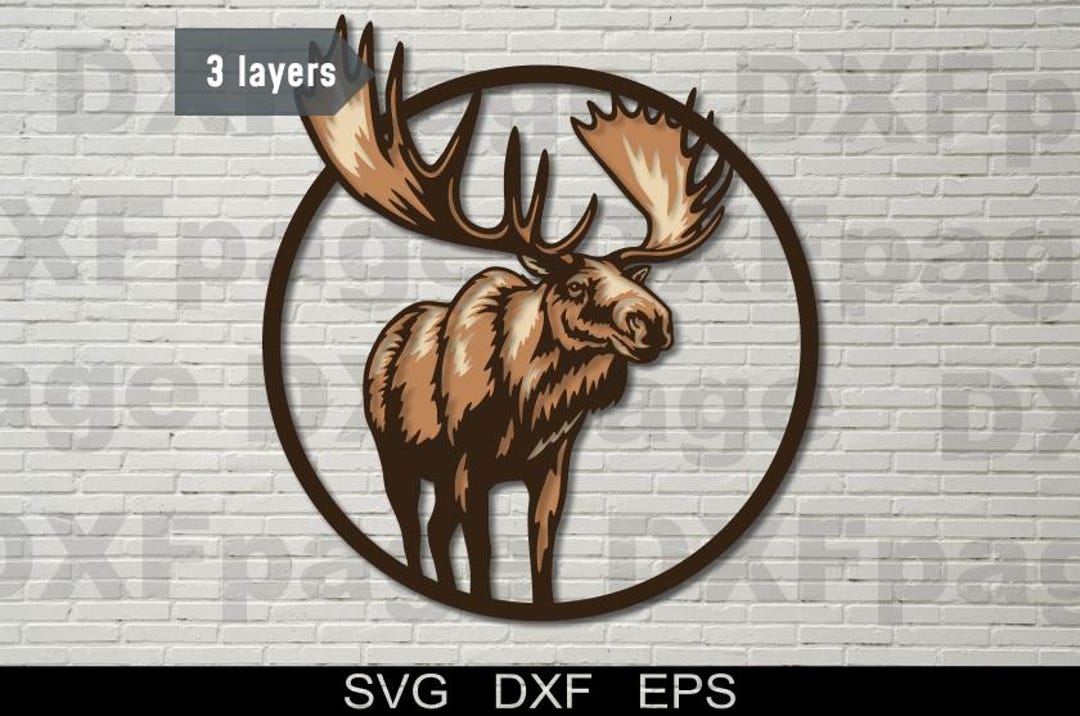 Moose Multilayer SVG, DXF Laser Cut, 3D Layered Plywood, Paper Cutting ...
