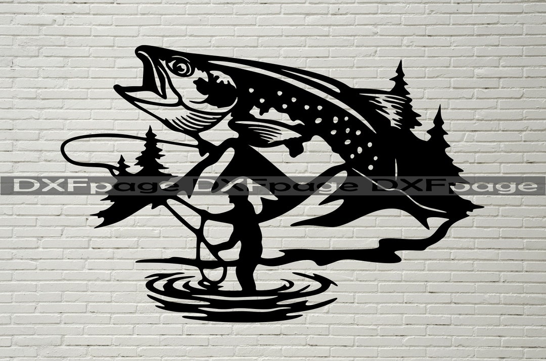 Fishing Svg, Wildlife Scene DXF Files for Plasma, Laser Cutting, Cnc ...