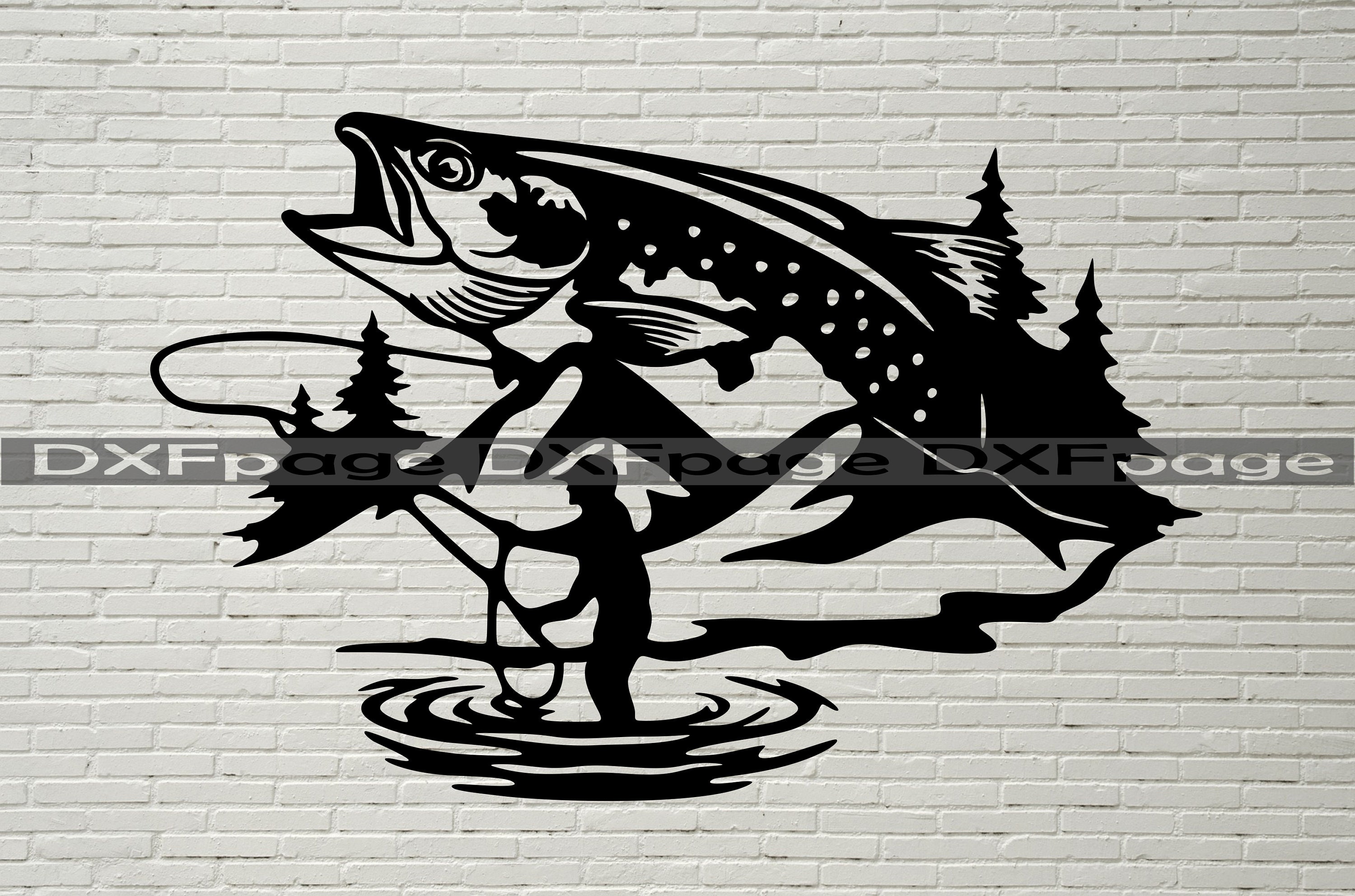 Fishing Svg, Wildlife Scene DXF Files for Plasma, Laser Cutting, Cnc ...