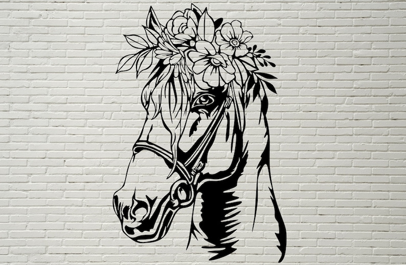 Cheval dans le svg de couronne, Silhouettes dxf, fichiers de cheval SVG ...