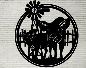 Pig Dxf Animals Cut File for Laser Dxf Plasma Cnc Metal Wall Decor Svg ...