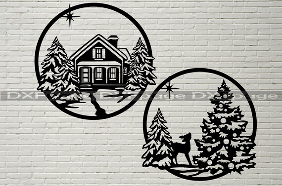 Winter Scene SVG Christmas DXF Cut File Cricut Clipart Dxf | Etsy UK