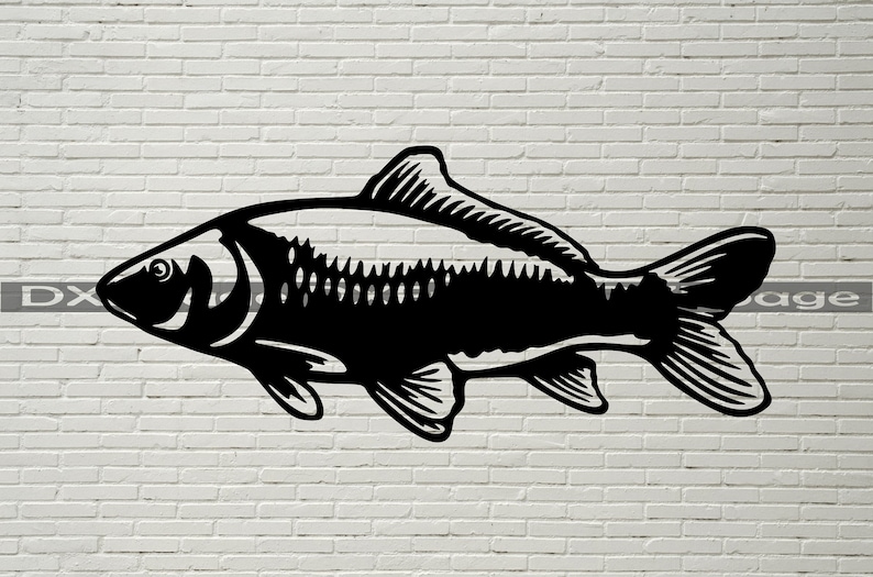 Karpfen Fisch SVG, DXF-Dateien für Laserschneiden, Laserschneiden, cnc ...