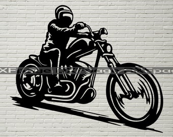 Motorcycle Scene SVG, Motor Bike Cut File Laser, Png Pdf, Motorcyclist ...