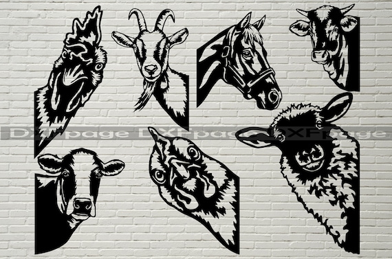 Farm Animals Svg Peeking Vector Cut Files Plasma Laser Cnc - Etsy Australia