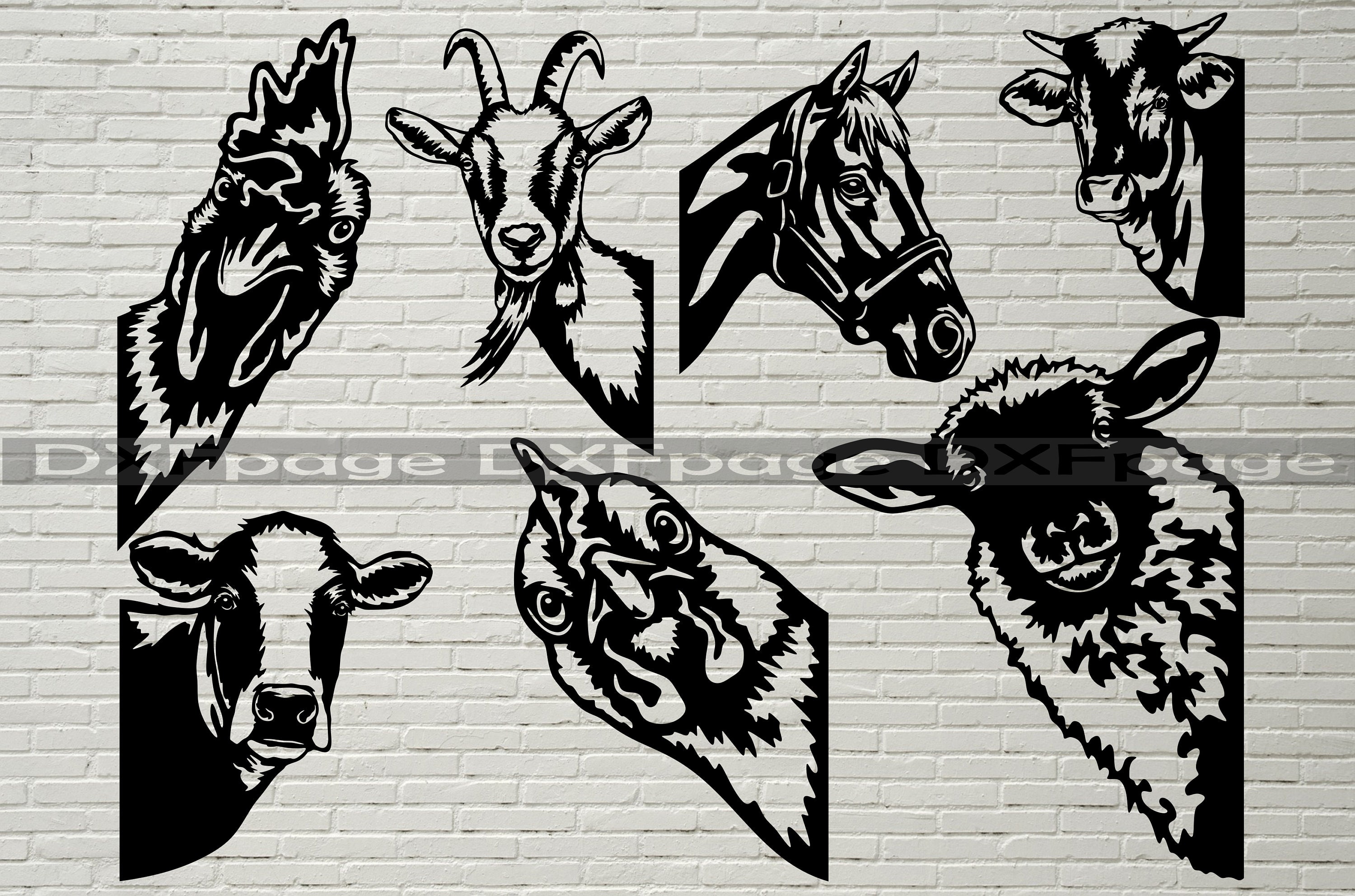 Farm Animals Svg Peeking Vector Cut Files Plasma Laser Cnc - Etsy Finland