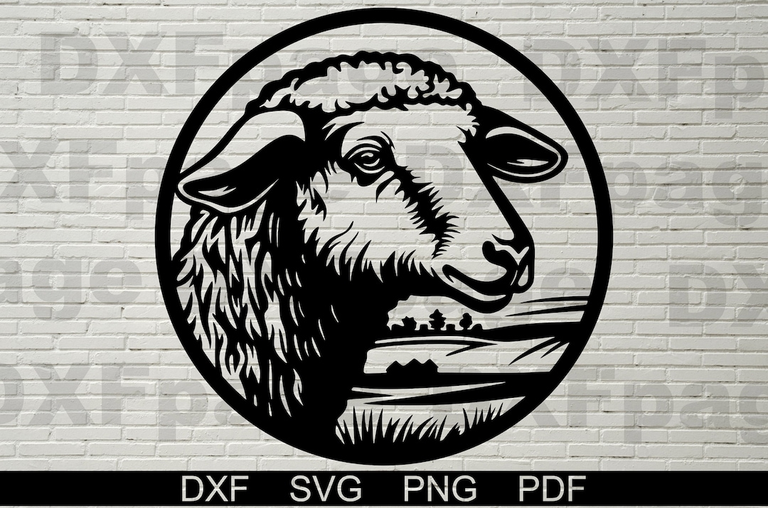 Sheep SVG, Dxf File for Laser, SVG File for Cricut, Farm Animal Sign ...
