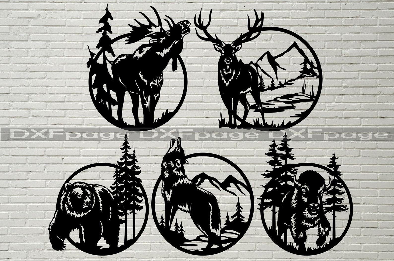 5 Wildlife Scene, DXF Cut File, Svg Cut File for Cricut, Dxf Files for ...