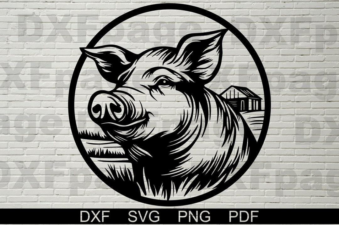 Pig SVG, Dxf File for Laser, SVG File for Cricut, Farm Animal Sign Svg ...