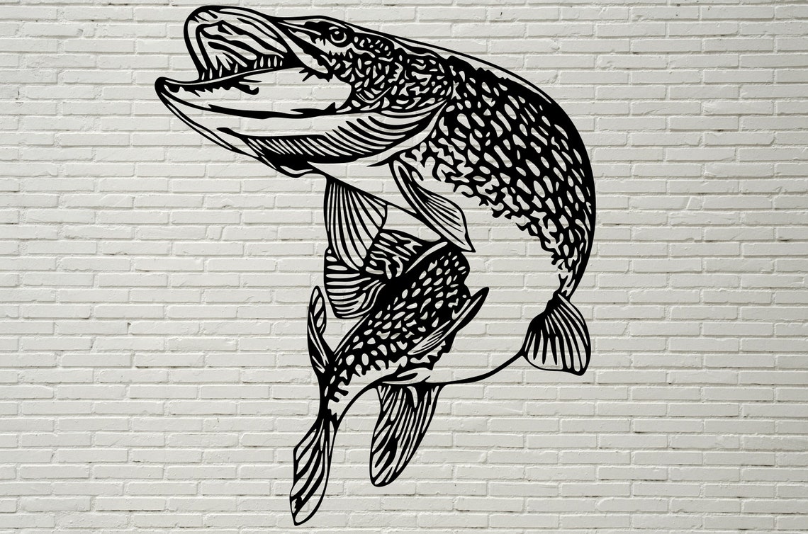 Pike Svg Cut File Pike Fishing Svg Ice Fishing Silhouettes | Etsy