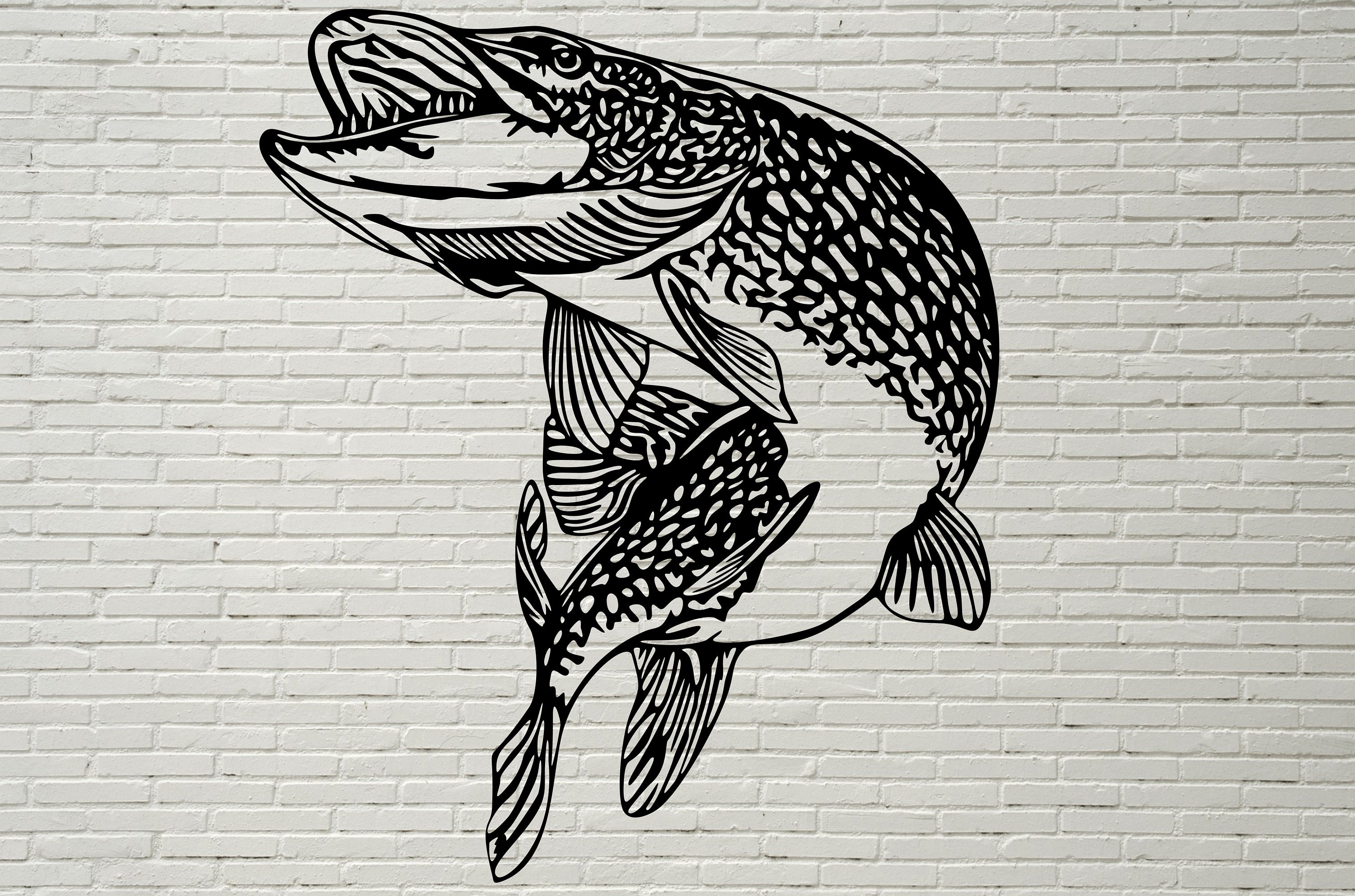 Hecht Svg schneiden Datei, Hecht Angeln Svg, Eisfischen, Silhouetten ...