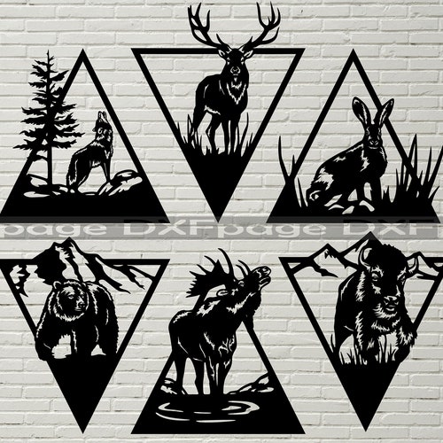 Animals Scene DXF Wildlife Cut File for Laser Dxf for - Etsy