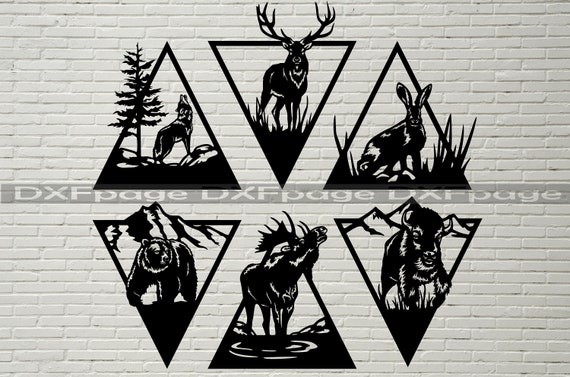 Animals Scene DXF Wildlife Cut File for Laser Dxf for - Etsy India