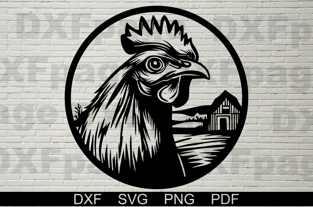 Chicken SVG, Dxf File for Laser, SVG File for Cricut, Farm Animal Sign ...