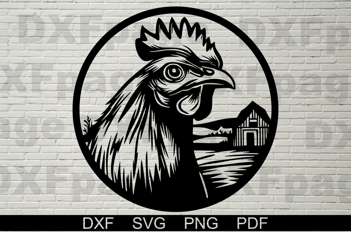 Chicken SVG, Dxf File for Laser, SVG File for Cricut, Farm Animal Sign ...